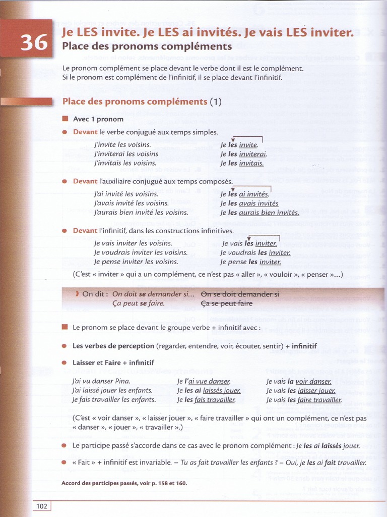 36 Place de Pronoms Compléments | PDF