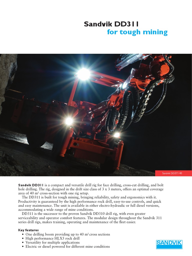 Sandvik DD311 Drill Rig Overview | PDF