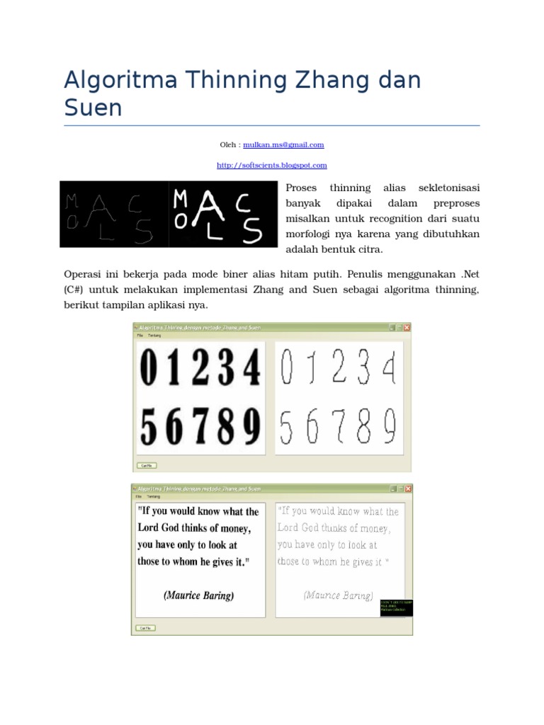 Algoritma Thinning Zhang Dan Suen | PDF