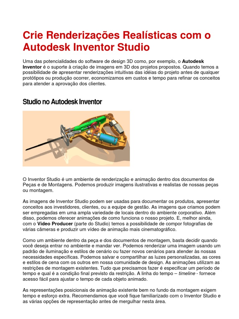 Renderizações Realistas no Inventor Studio | PDF | Renderização ...