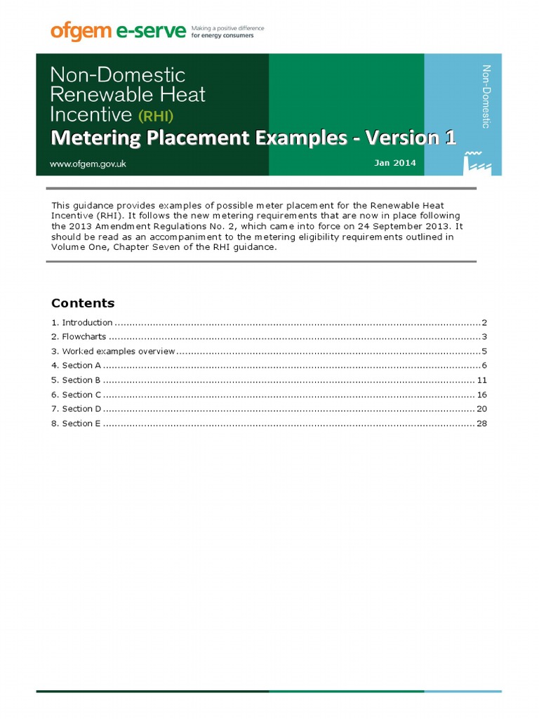 RHI Meter Placement Guidance Examples | PDF | Water Heating | Steam