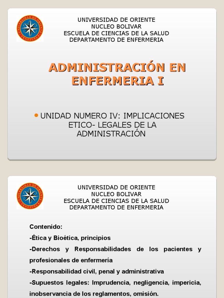 Administracion en Enfermeria | PDF | Bioética | Enfermería
