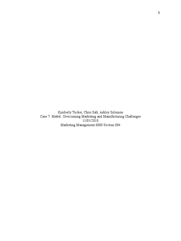 Mattel Case Study | PDF