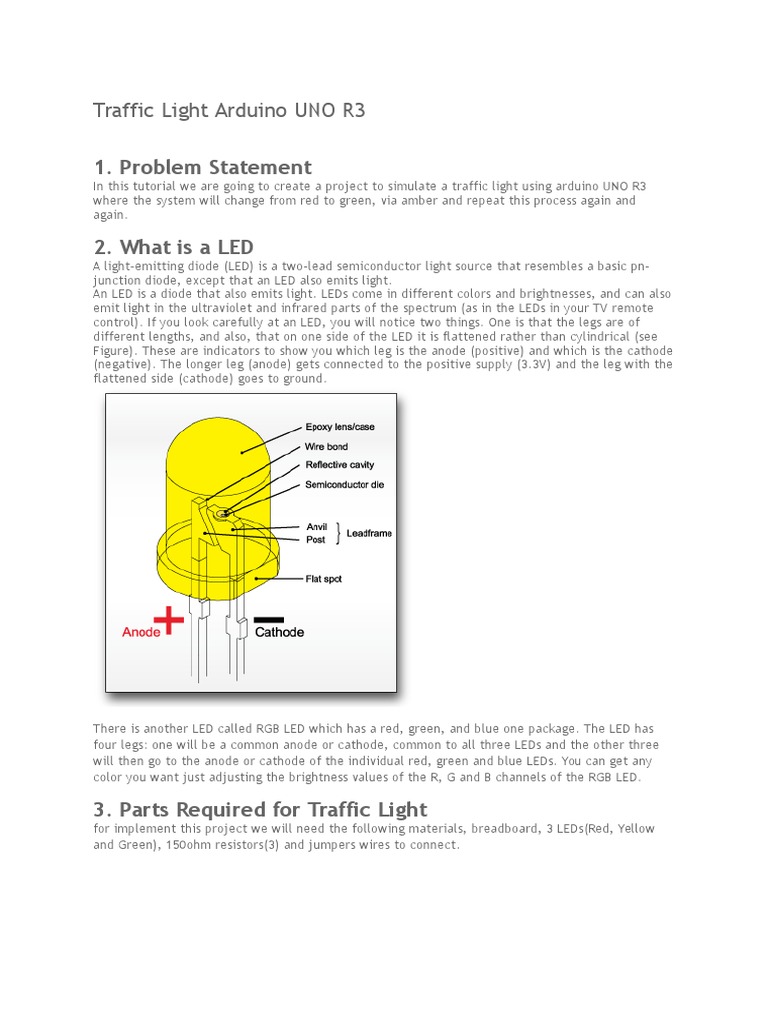 Traffic Light Arduino UNO R3 | PDF | Rgb Color Model | Light Emitting Diode