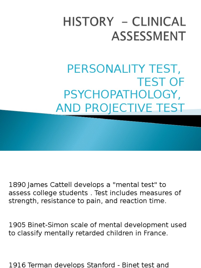 History of Personality and Projective Tests | PDF | Neuropsychology ...