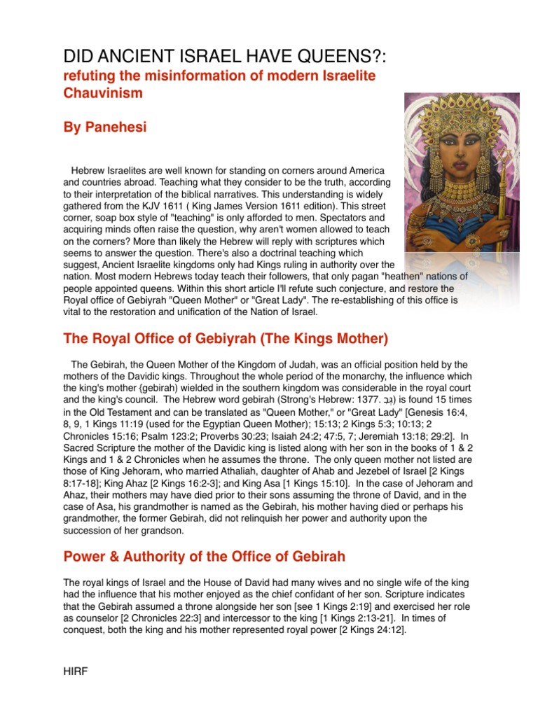Did Ancient Israel Have Queens? | Download Free PDF | Old Testament ...