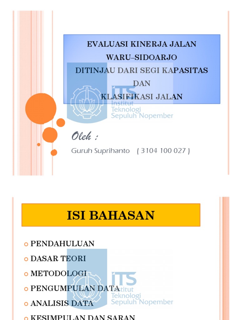 Evaluasi Kinerja Jalan Waru-Sidoarjo | PDF
