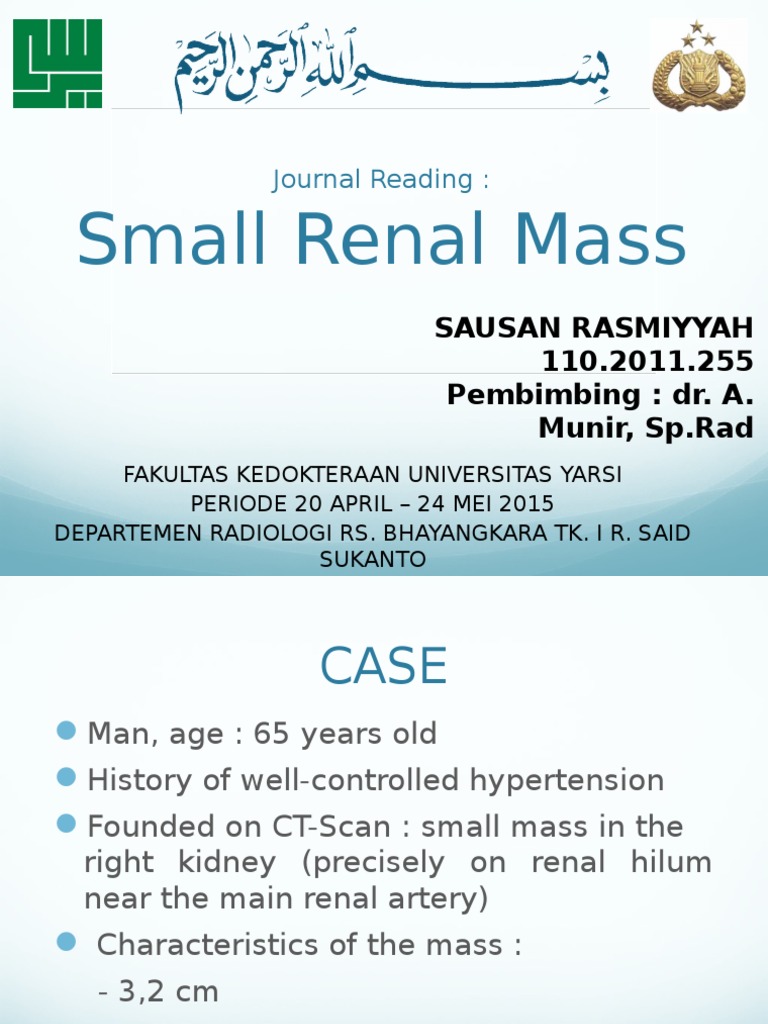 Small Renal Mass | PDF | Benign Tumor | Metastasis