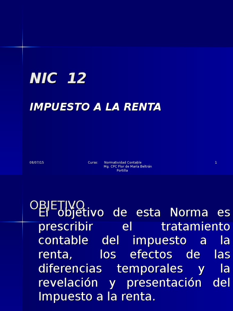 Nic 12 | PDF | Beneficio (economía) | Contabilidad