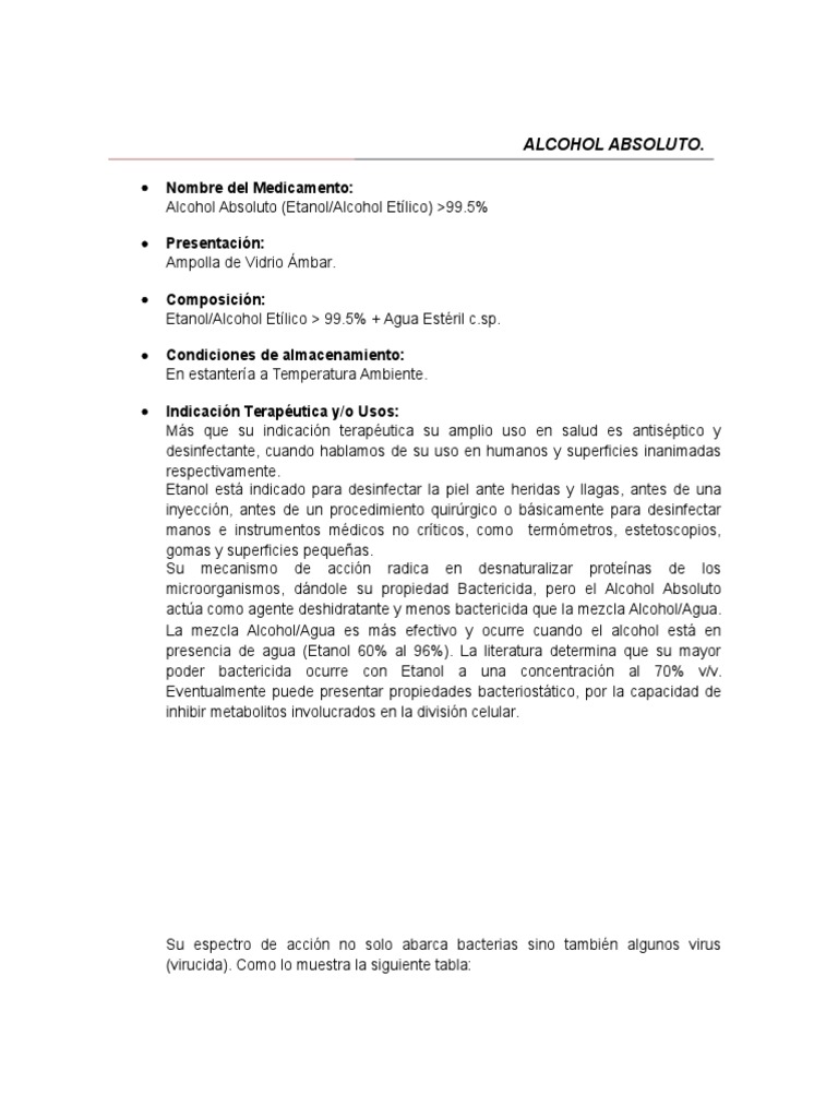 Usos y propiedades del alcohol absoluto | PDF | Etanol | Alcohol