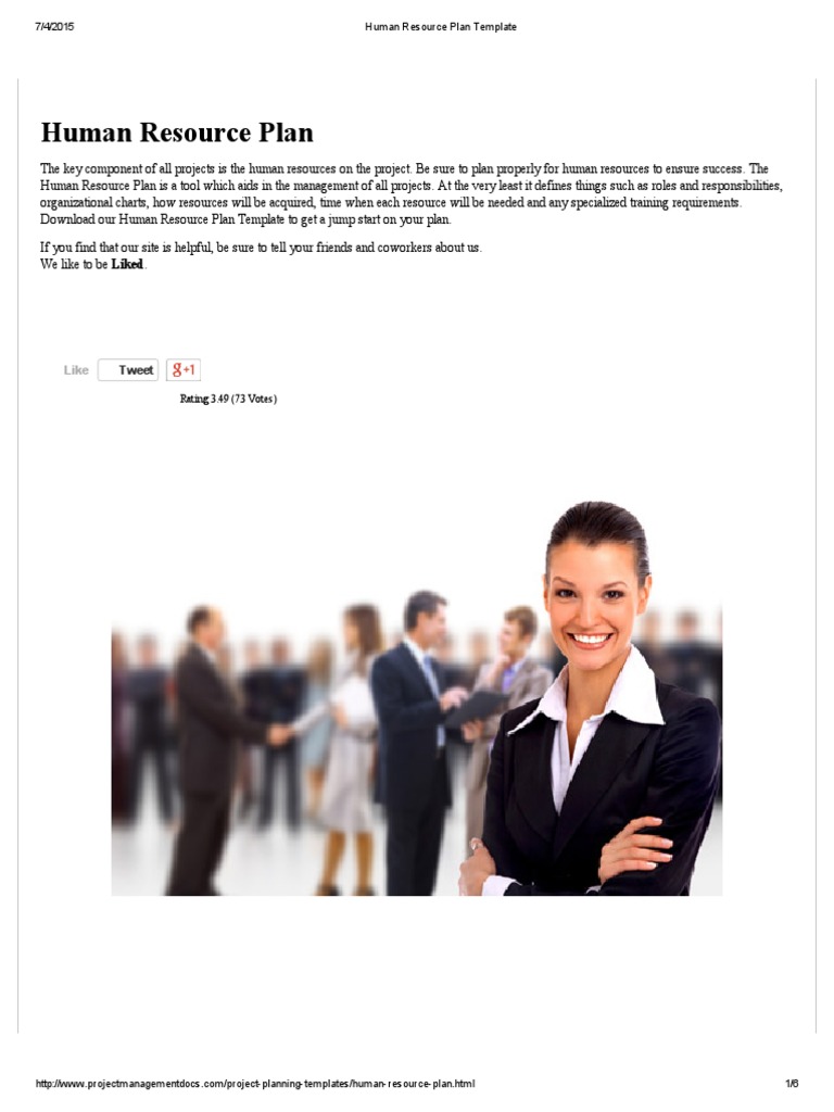 Human Resource Plan Template | PDF | Human Resource Management ...