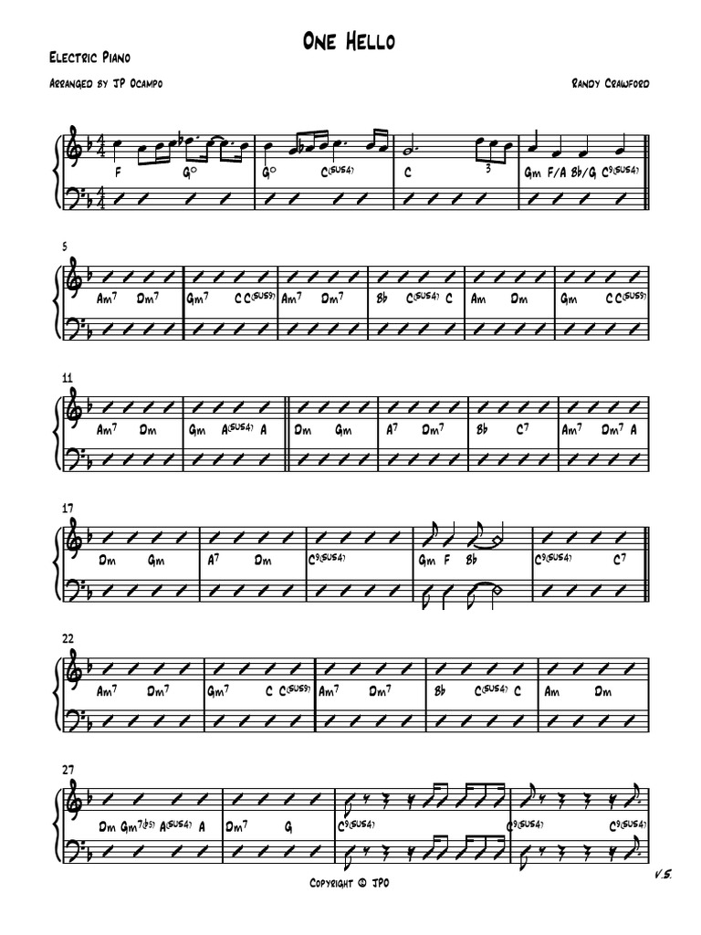 One Hello Lead Sheet | PDF