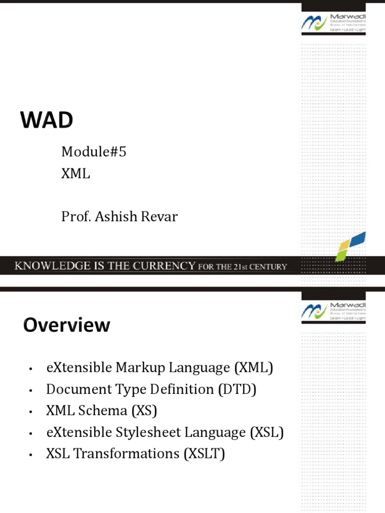XML MODULE | PDF | Xslt | Xml