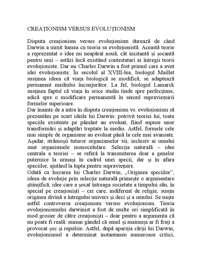 Creationism Vs Evolutionism | PDF