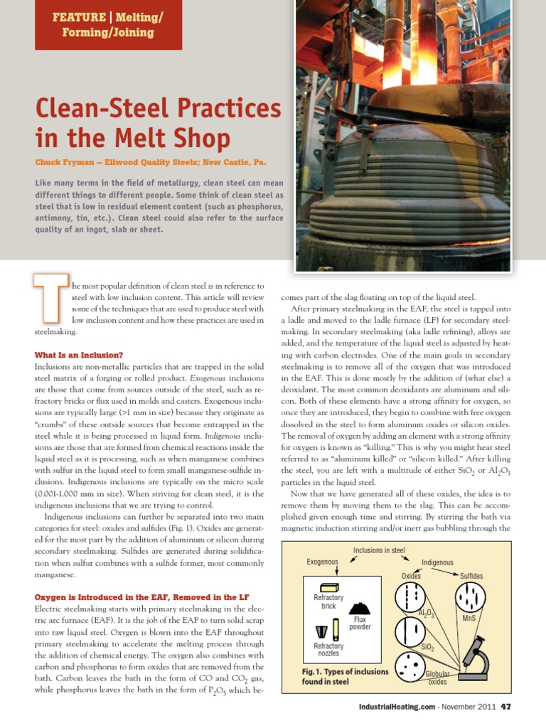Clean Steel Practices in The Melt Shop | PDF | Steelmaking | Steel