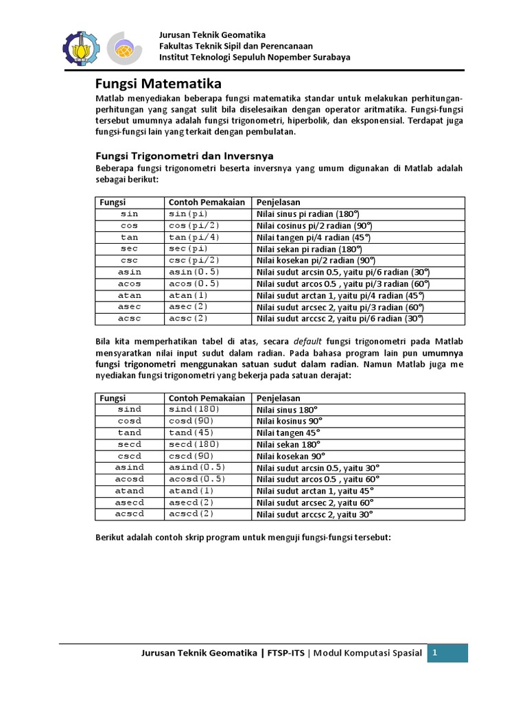 Modul 3 Matlab | PDF | Metode & Bahan Ajar | Komputer