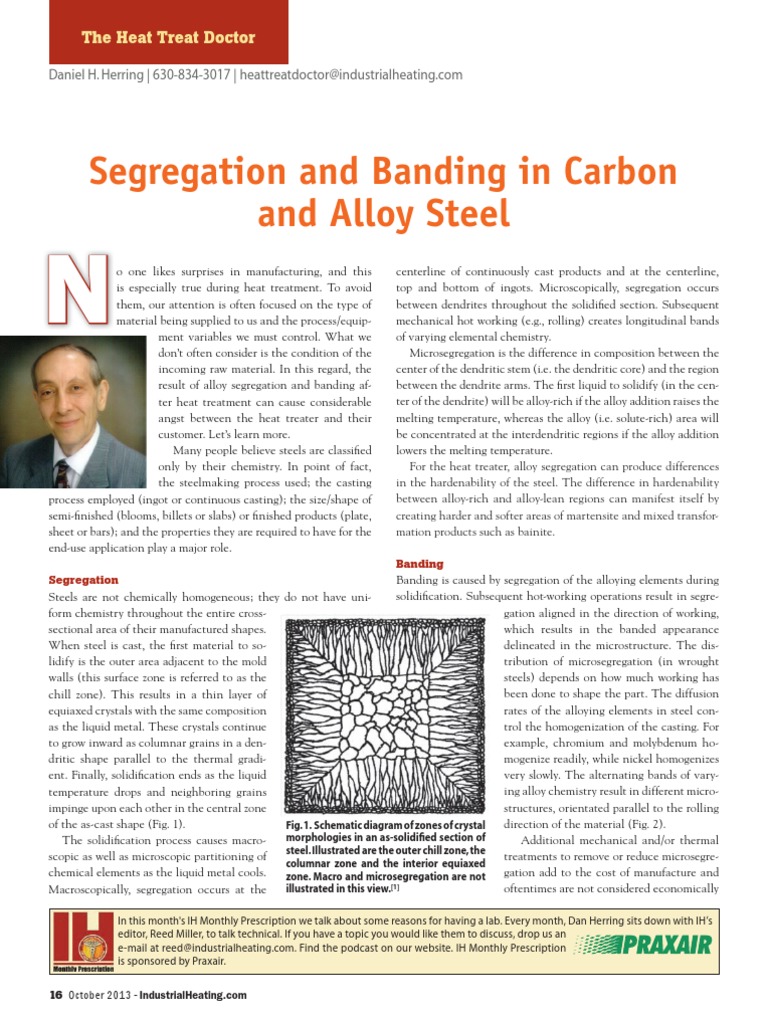 Segregation and Banding in Carbon and Alloy Steel | PDF | Heat Treating ...