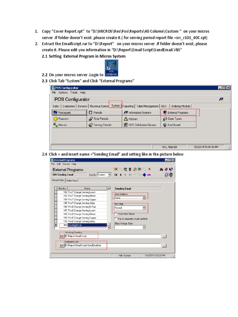 Micros Server Report Setup Guide | PDF | Information Technology ...