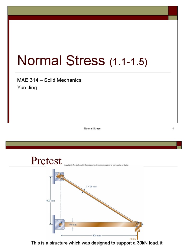 Mechanic of Materials (Normal Stress) | PDF | Stress (Mechanics ...