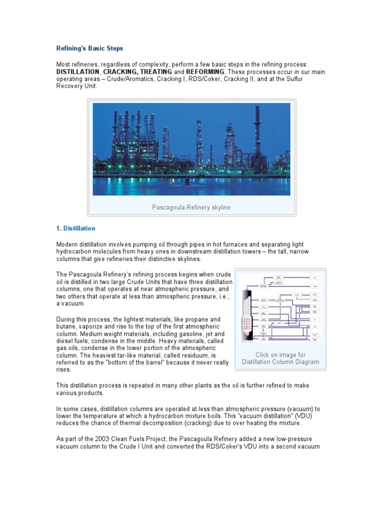 Refining's Basic Steps Most Refineries, Regardless Of | Oil Refinery ...