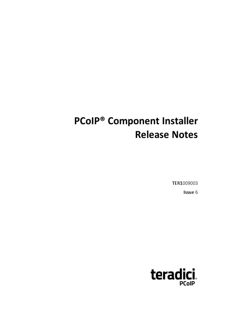 PCoIP Component Installer Reference | PDF | Installation (Computer ...
