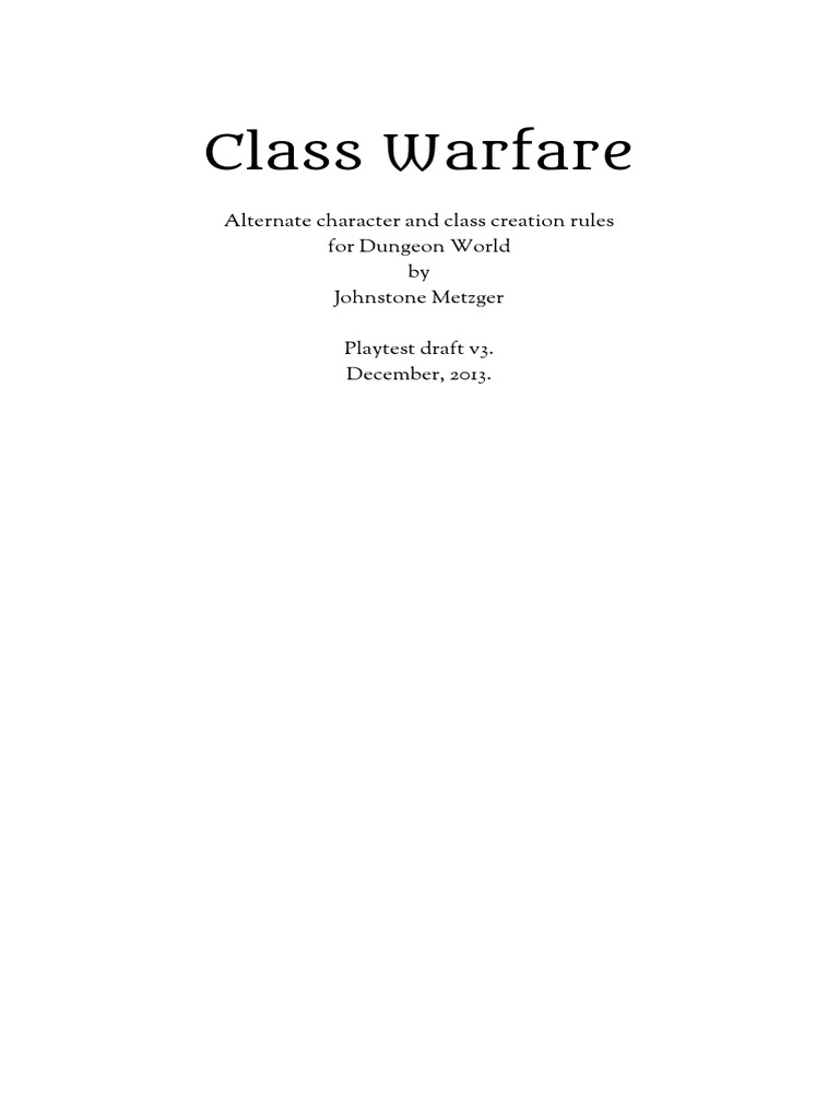 Class Warfare | PDF | Magic (Paranormal) | Miracle