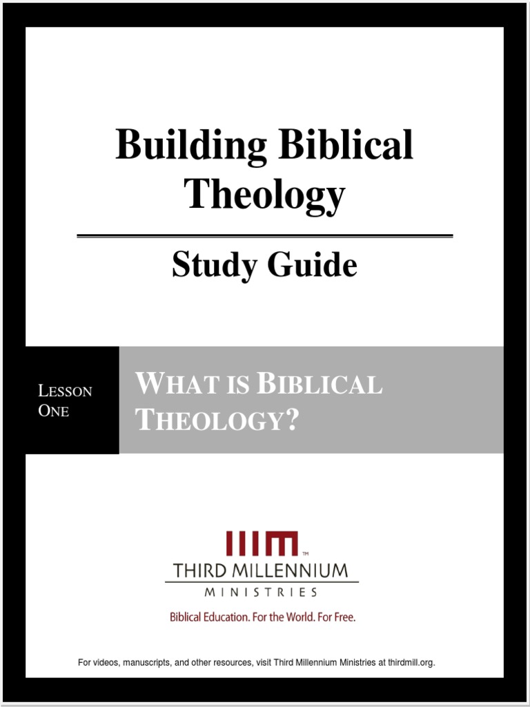 Building Biblical Theology - Lesson 1 - Study Guide | PDF | Theology ...