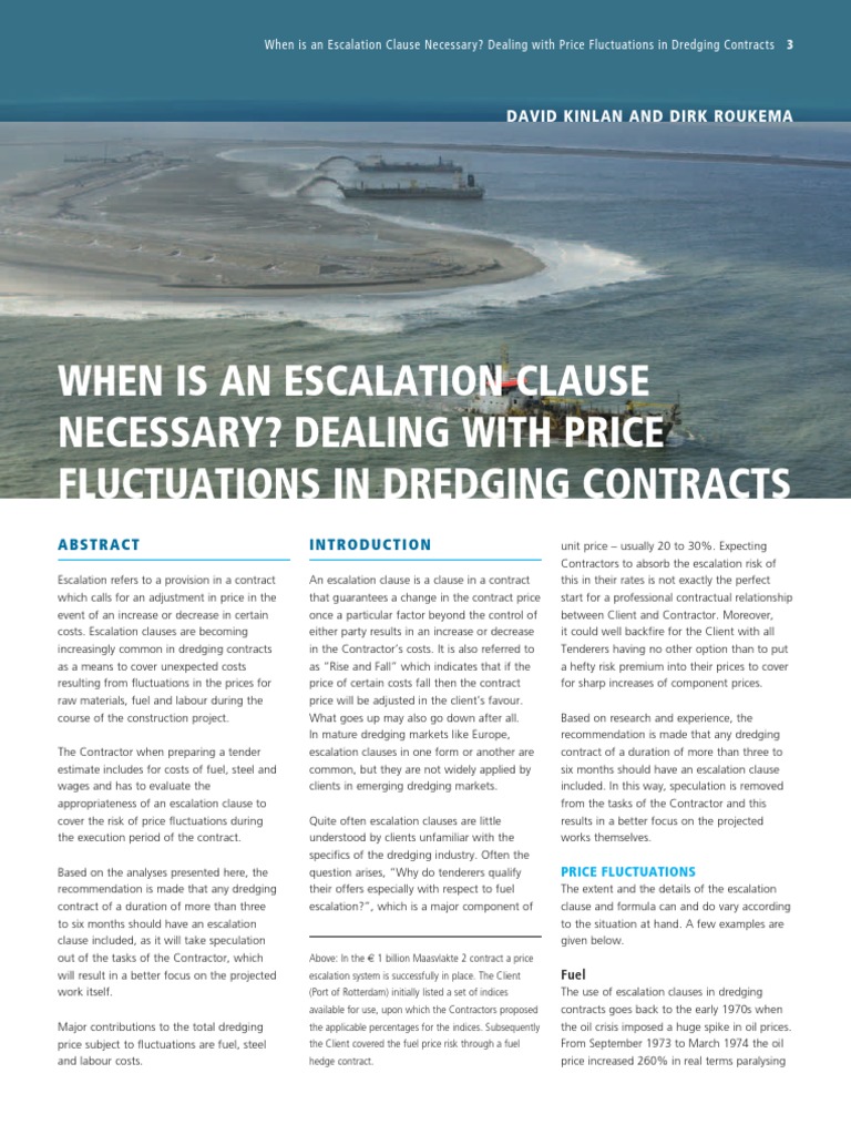Escalation Clause Necessary Dealing With Price Fluctuations in Dredging ...