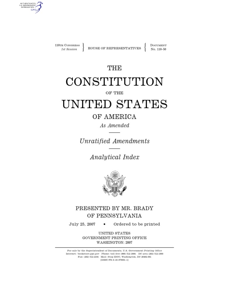 2007 US Constitution | PDF | United States Senate | United States House ...