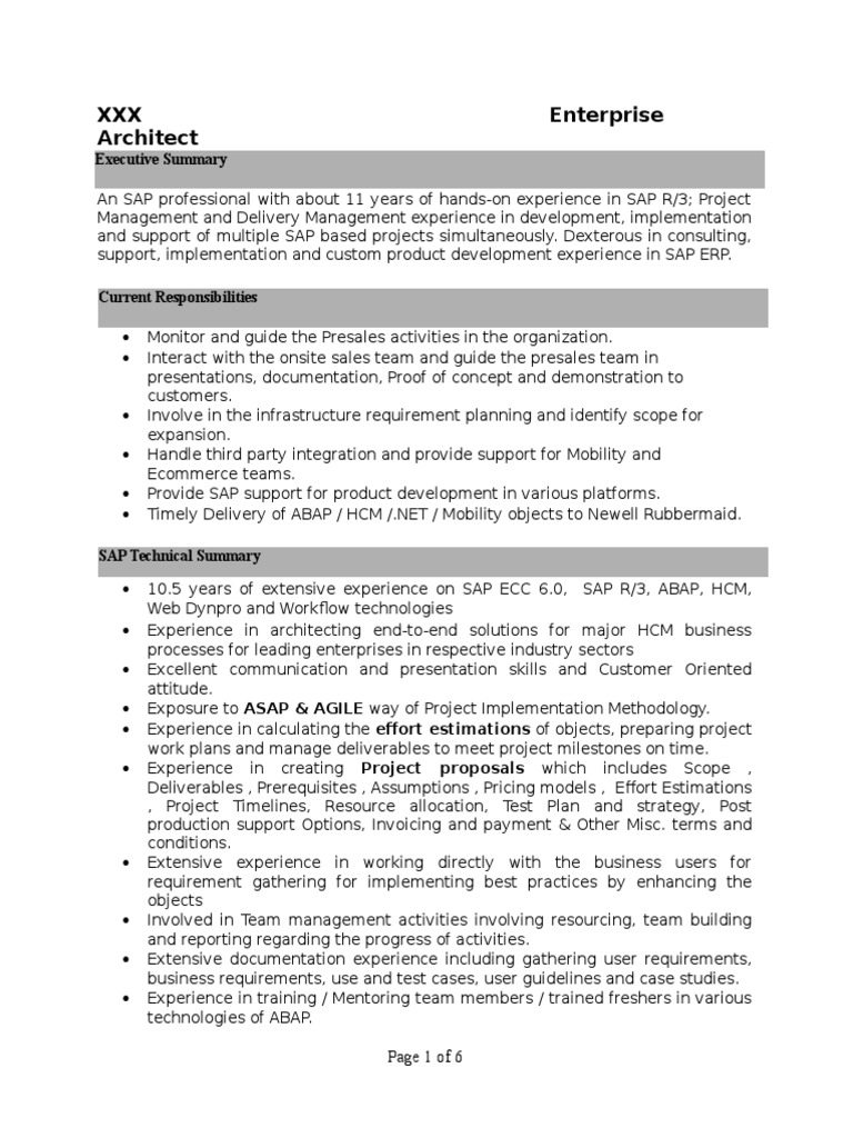 ABAP Resume | PDF | Sap Se | Expert