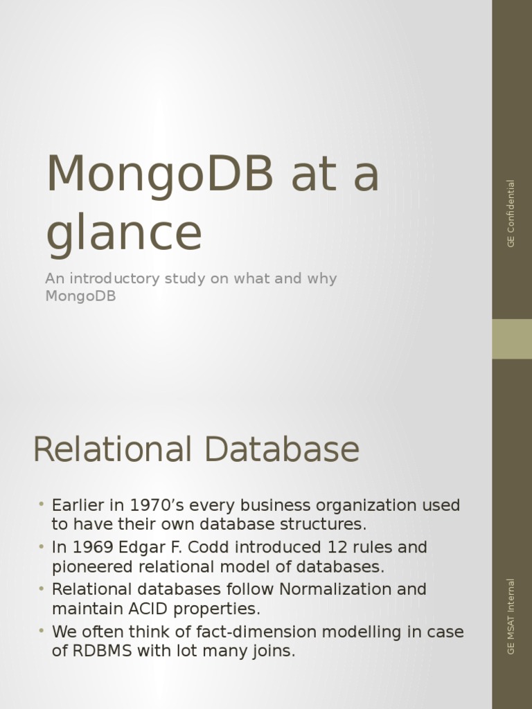 An intro on MongoDB as a NoSQL database | PDF | Apache Hadoop | No Sql