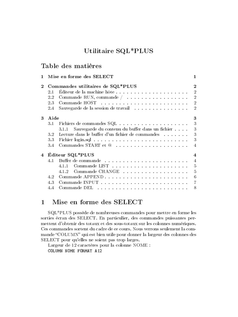 Sqlplus | PDF
