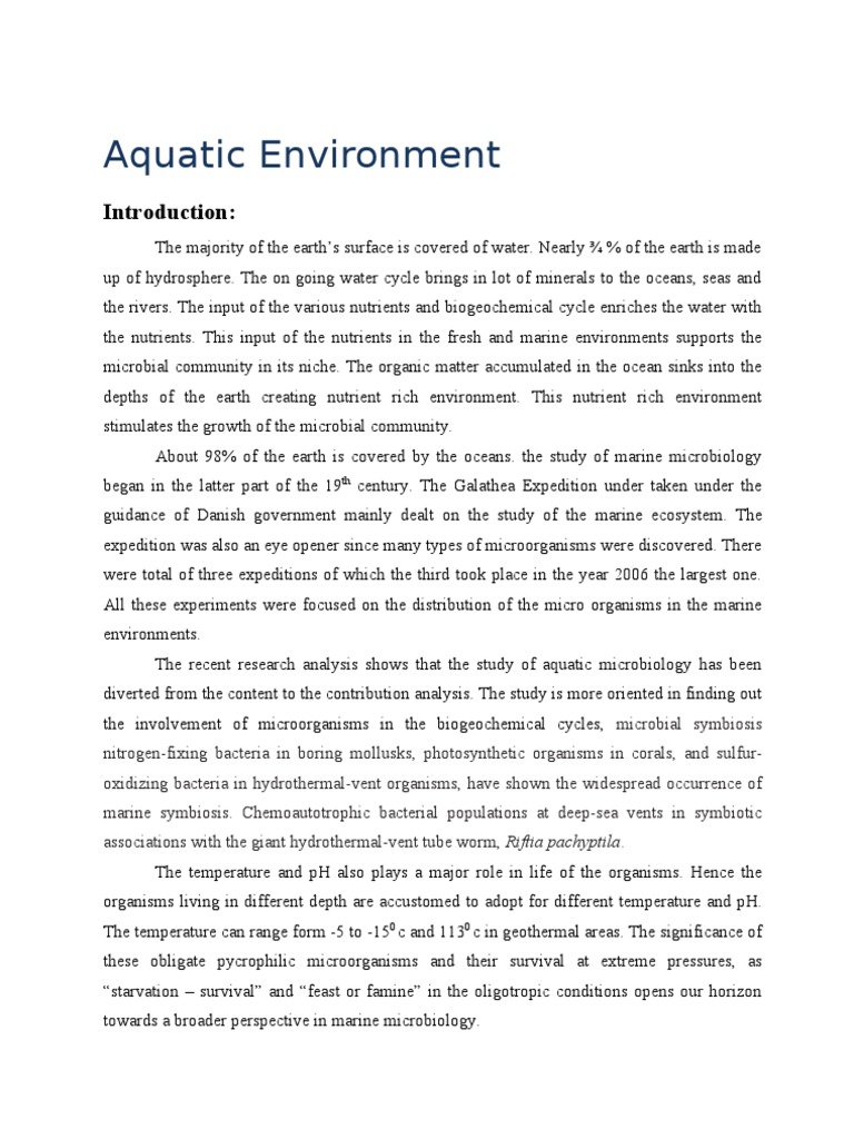 Aquatic Environments | Microorganism | Organic Matter