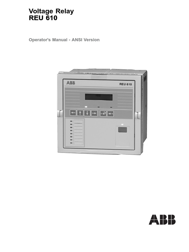 REU610 | PDF | Relay | Menu (Computing)