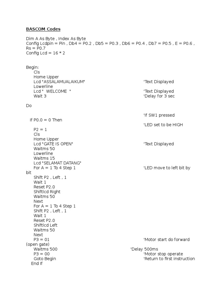Bascom Codes | PDF | Digital Electronics | Areas Of Computer Science
