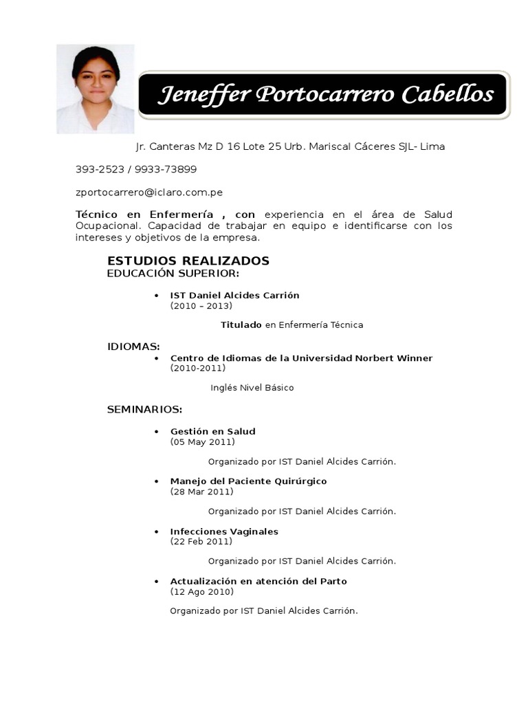 CV Jeneffer Portocarrero Cabellos-1 | PDF
