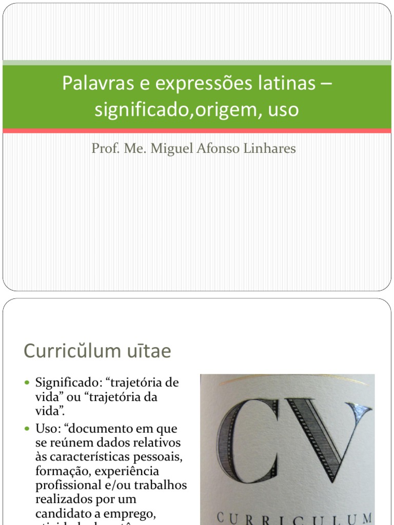 Palavras e Expressões Latinas | PDF | Latim | Espanhol (idioma)