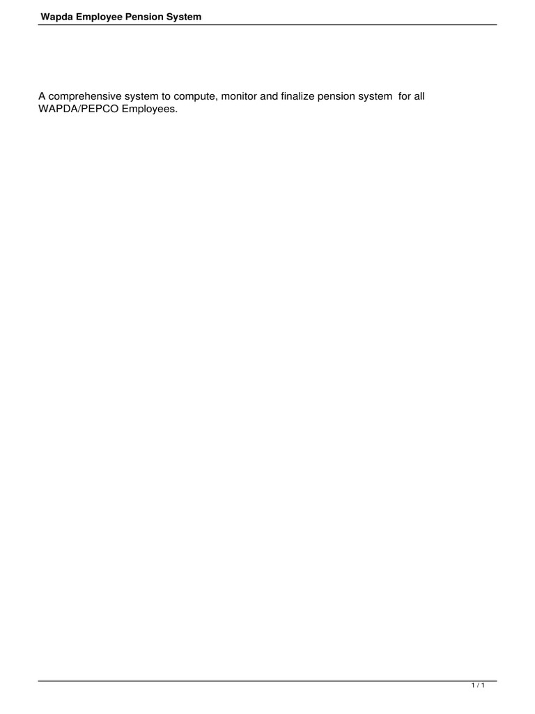 Wapda Employee Pension System | PDF