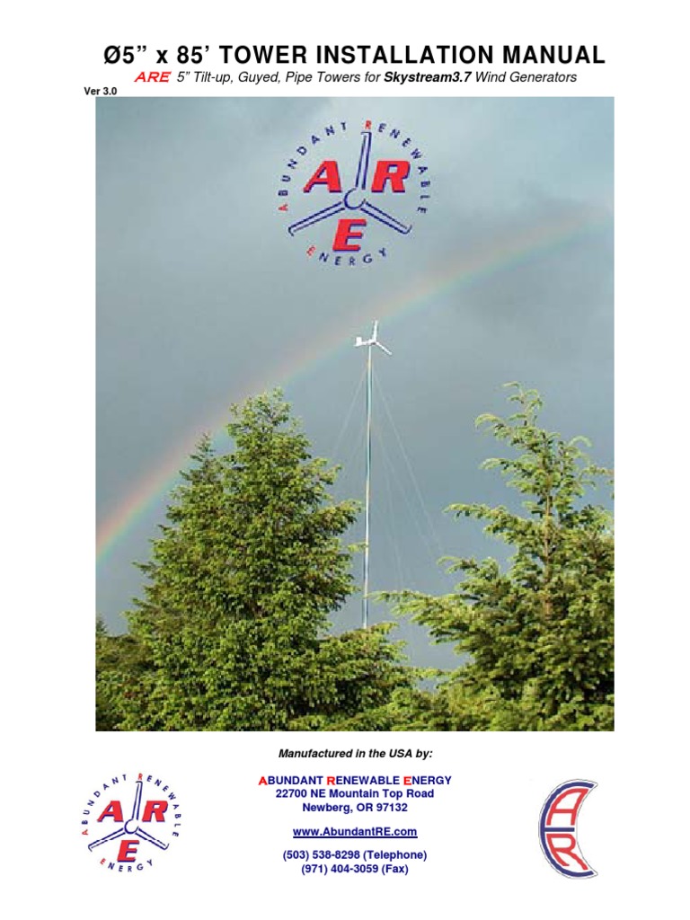 Installation Instructions for an 85-Foot Guyed Pipe Tower for Mounting ...