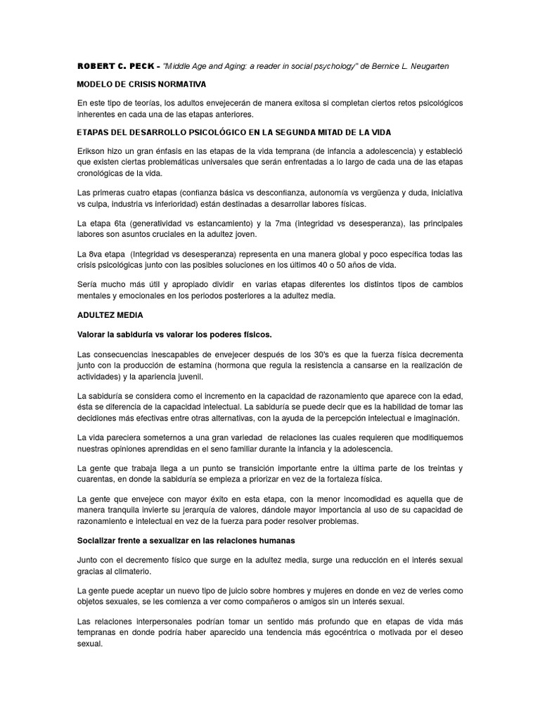 Robert Peck | PDF | Adultos | Vejez