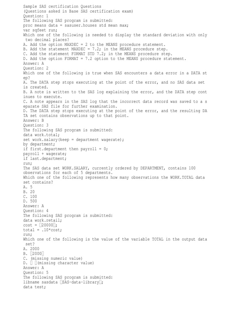 Sample | PDF | Sas (Software) | Variable (Computer Science)