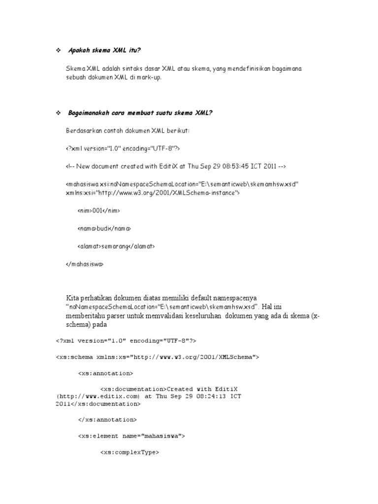 Apakah Skema XML Itu | PDF | Metode & Bahan Ajar | Komputer