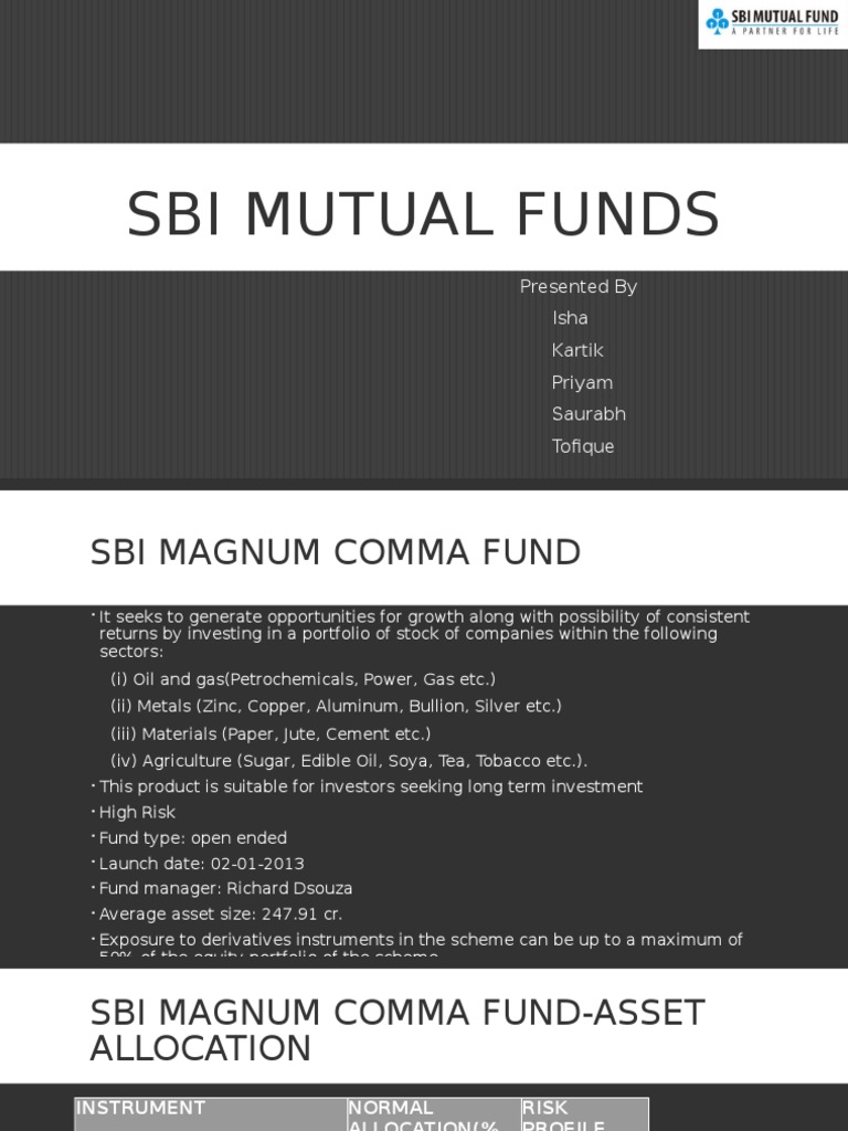 Overview of SBI Mutual Fund Schemes | PDF | Mutual Funds | Investing