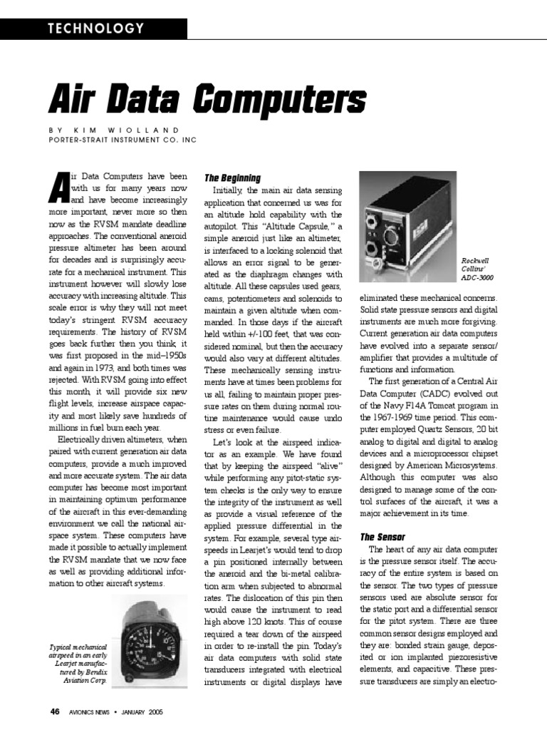 Air Data Computers: Technology | PDF | Airspeed | Altimeter