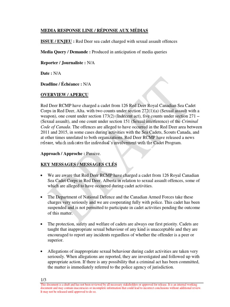 RCSU Northwest RCSU NW Sex Assault Media Response Lines | PDF | Assault ...