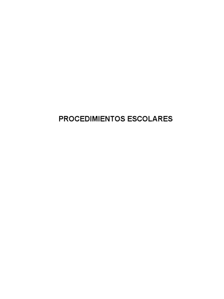 Procedimientos Escolares Detallados | PDF | Maestros | Science