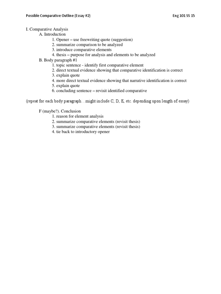 Comparative Essay Outline Guide | PDF | Computers
