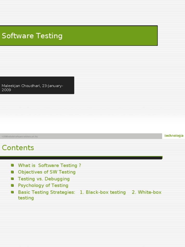 Software Testing Pdf Software Testing Top Down And Bottom Up Design