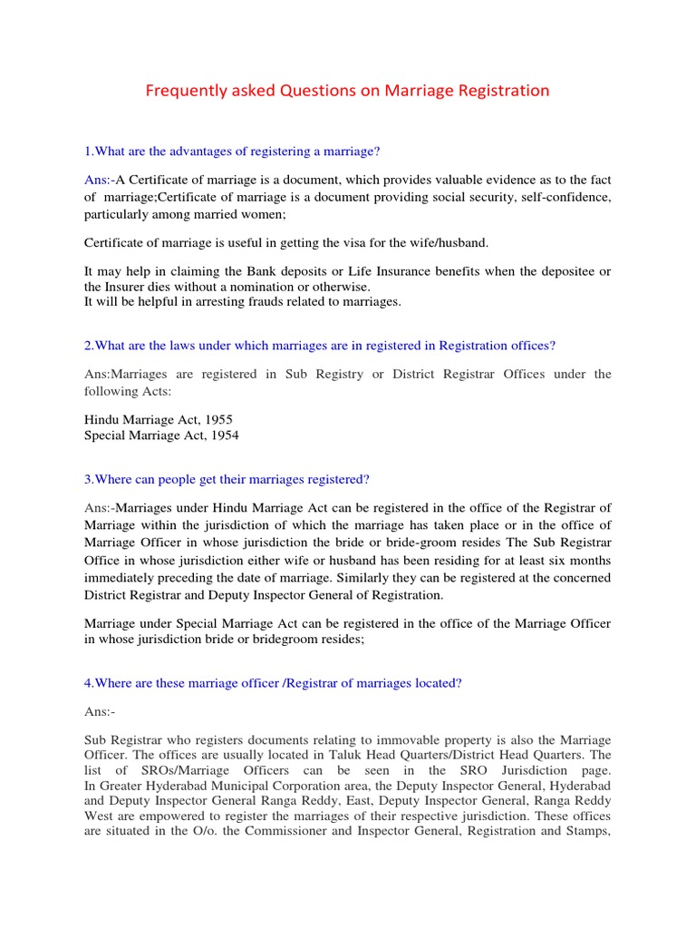 Marriages FAQ | PDF | Wedding | Marriage