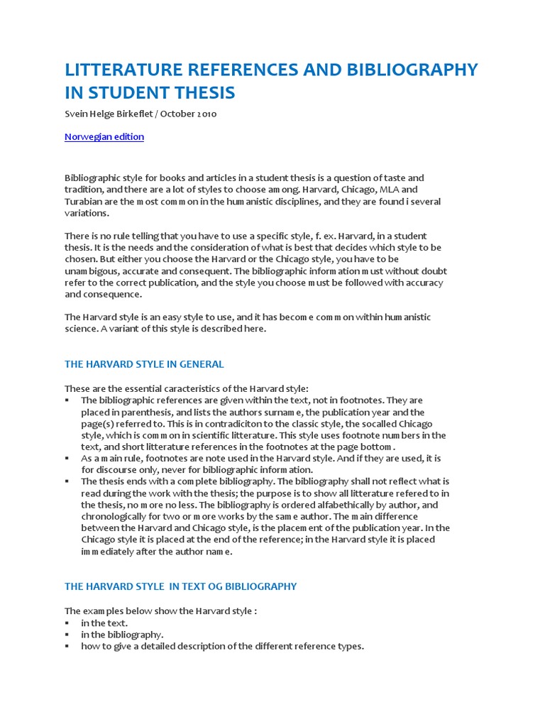 Harvard Style For Thesis Bibliography | PDF | Bibliography | Writing